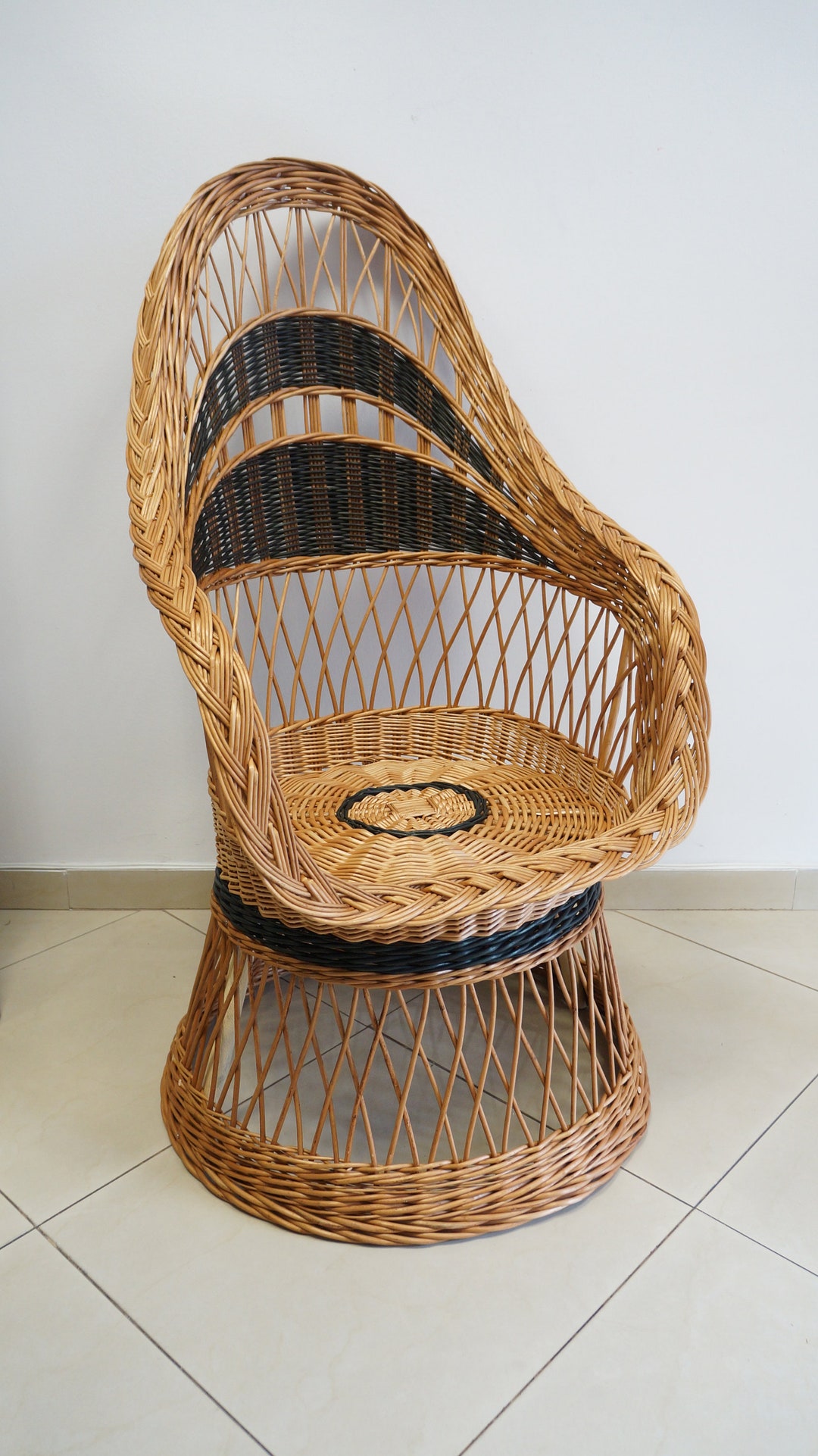 Wicker Chair, Armchair Comfortable Chair Natural, Ecological Armchair ...