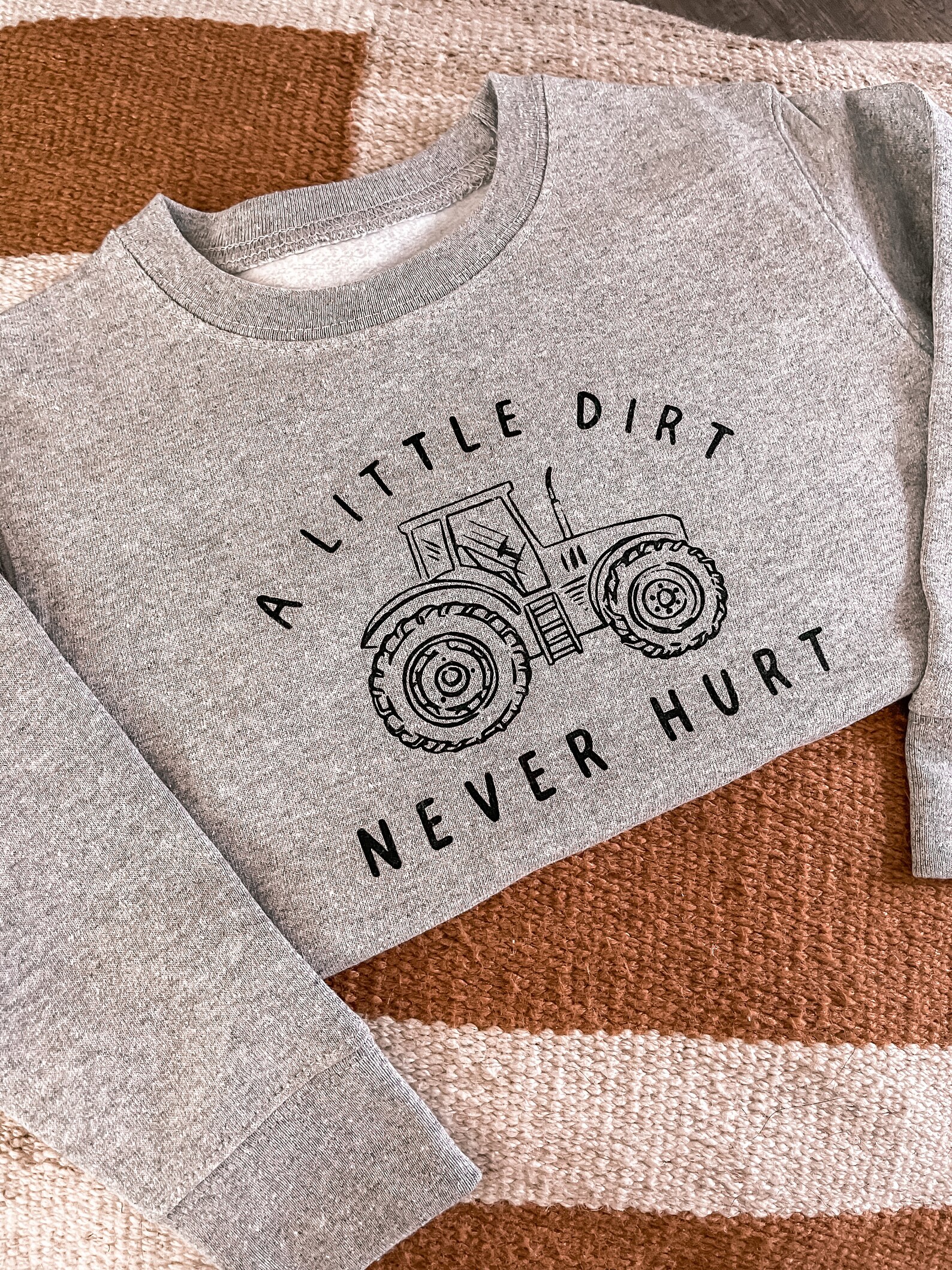 Toddler Tractor Sweatshirt Boy, A Little Dirt Never Hurt, Farmer Shirt ...