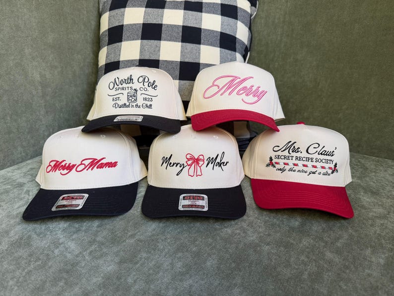 Puff Embroidered Merry Mama, Custom Christmas Hat, Pick Bill & Thread ...