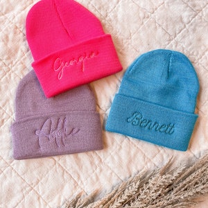 Embroidered Beanie for Kids, Custom Name Hat, Personalized Toddler ...