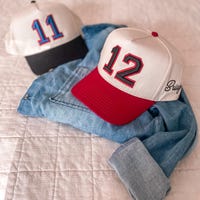 Custom Embroidered Sports Number Hat, Puff Embroidered Baseball Cap ...