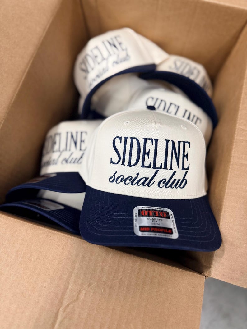 Custom Embroidered Hat Sideline Social Club – Game Day Baseball Cap ...