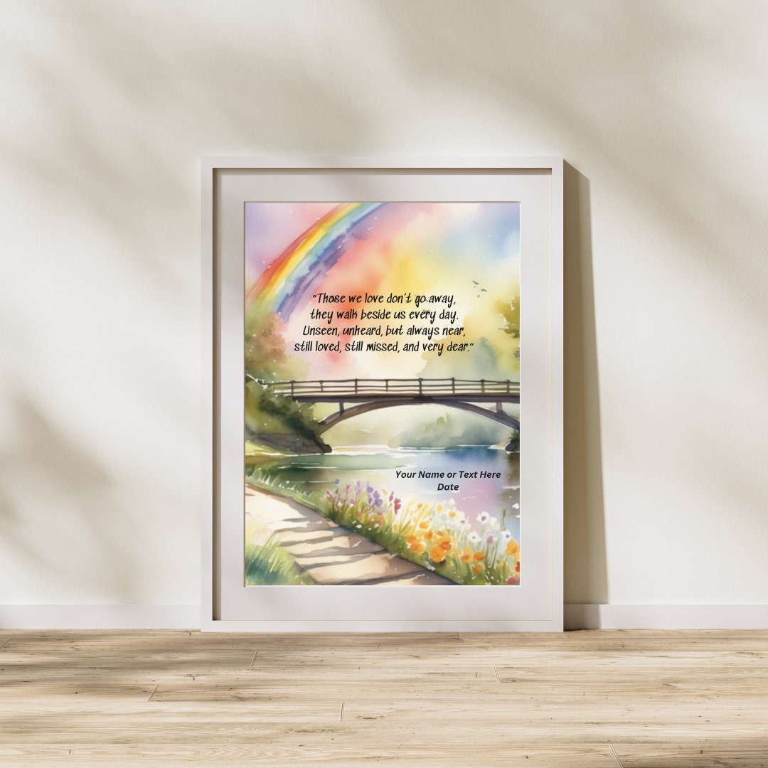Rainbow Bridge Remembrance Customized Pet Memorial Print 8 X 10 ...