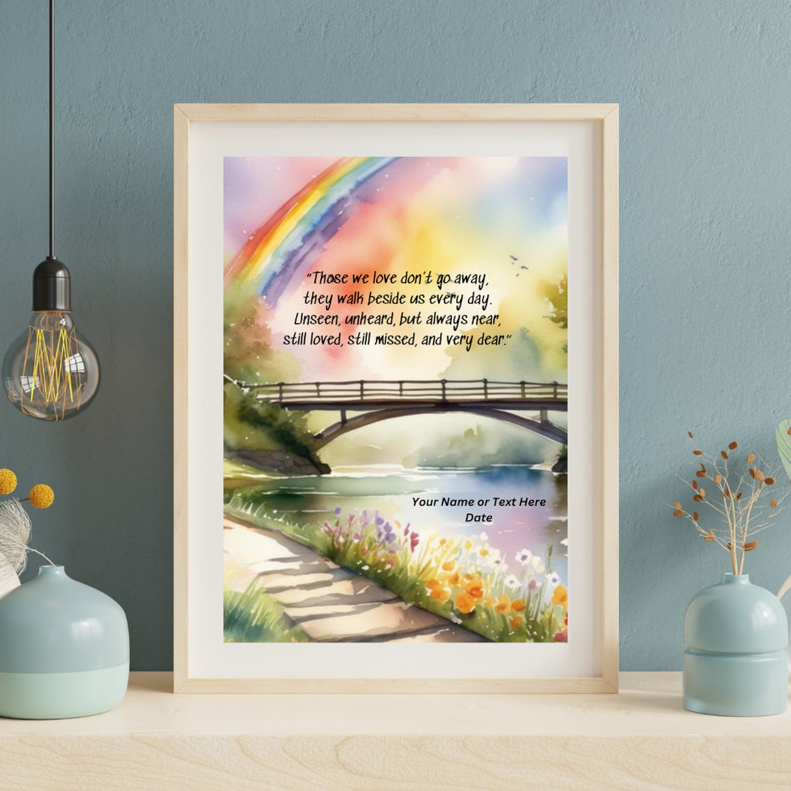 Rainbow Bridge Remembrance Customized Pet Memorial Print 8 X 10 ...