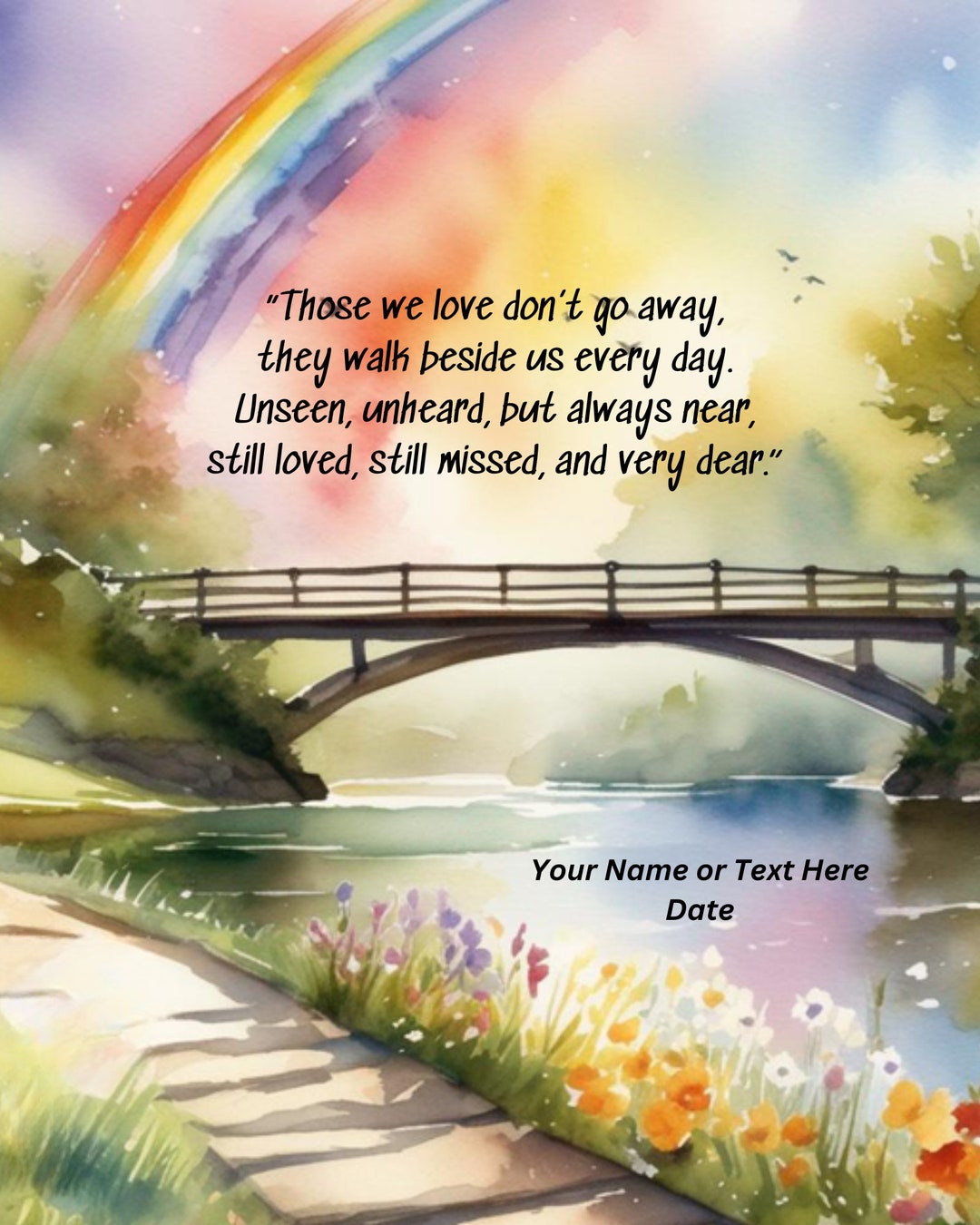Rainbow Bridge Remembrance Customized Pet Memorial Print 8 X 10 ...
