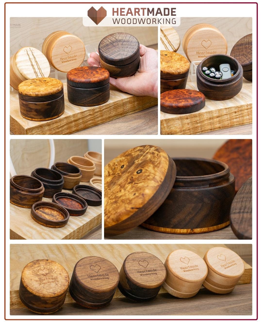 Threaded Wood Containers - Small Batch With Fancy Woods - Ring Box ...
