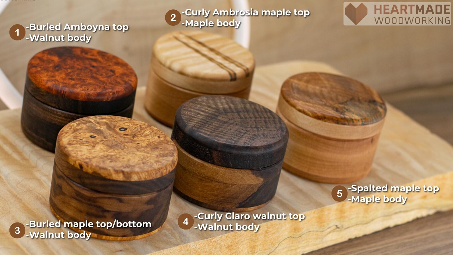 Threaded Wood Containers - Small Batch With Fancy Woods - Ring Box ...