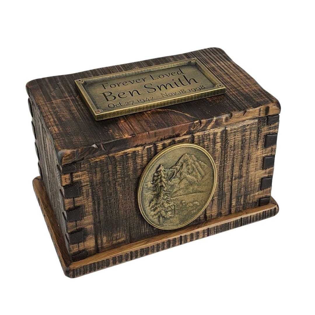 Rustic Vintage Dovetail Urn / Wood Cremation Urn for Human Ashes ...