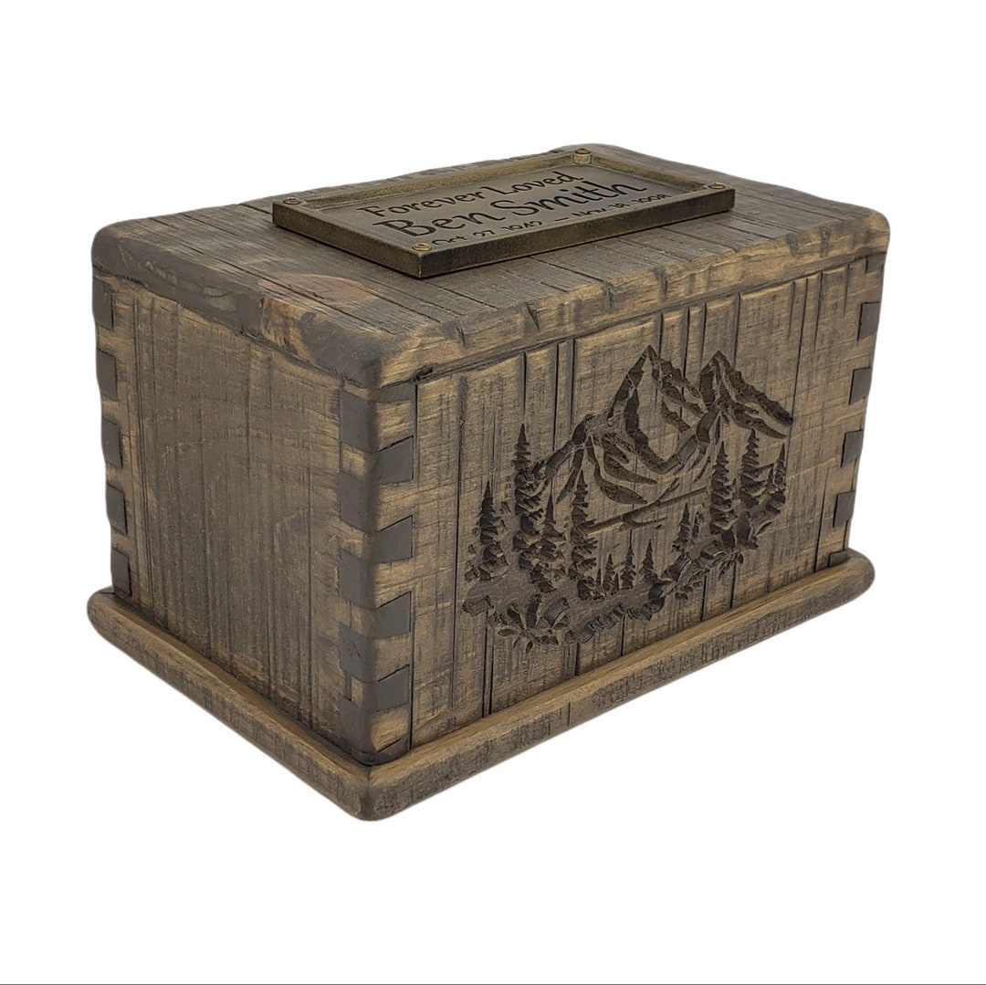 Rustic Woodsman Chiseled Urn / Handcrafted Pine Cremation Urn / Wood ...