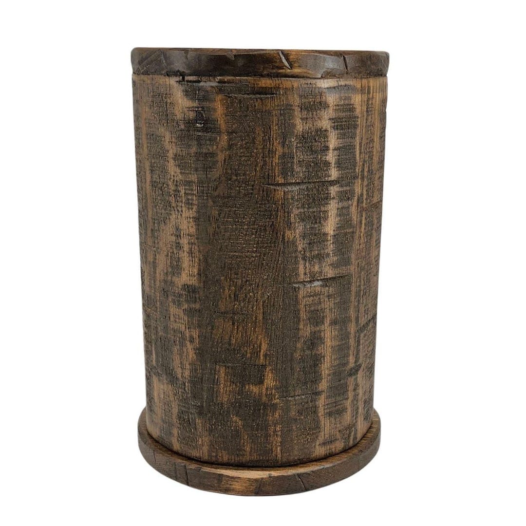 Rustic Vintage Pillar Urn / Handcrafted Pine Cremation Urn / Wooden Urn ...