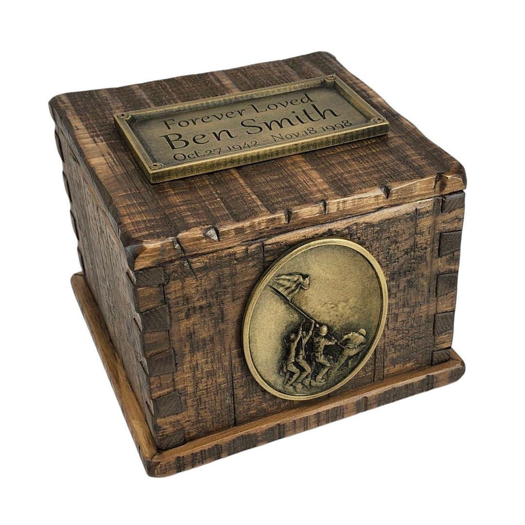 Rustic Vintage Arlington Urn / Wood Cremation Urn for Human Ashes ...