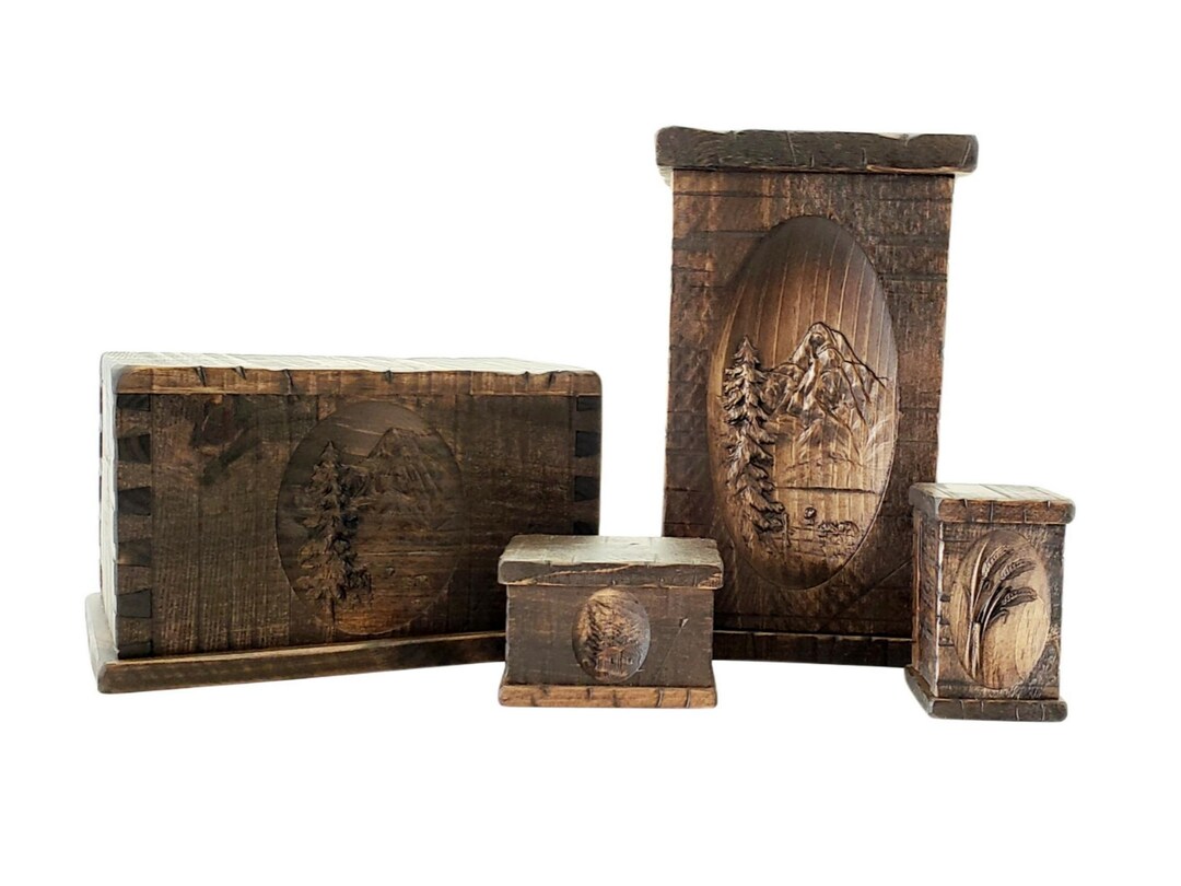 Rustic Pine Keepsake Urn / Wood Cremation Urn for Human Ashes - Etsy