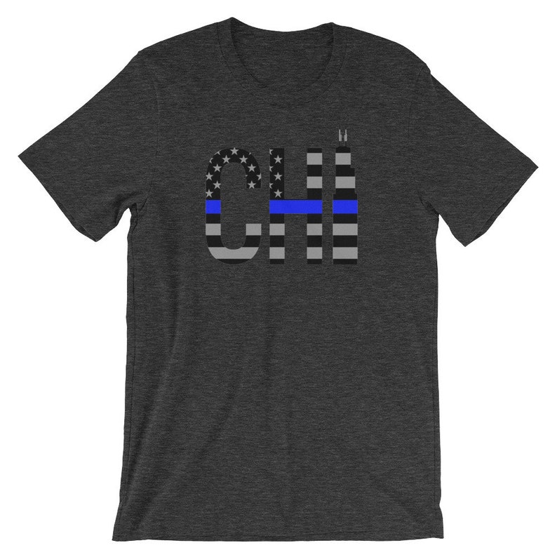 CHI Chicago Police Thin Blue Line T Shirt CPD Gift Chicago Police ...