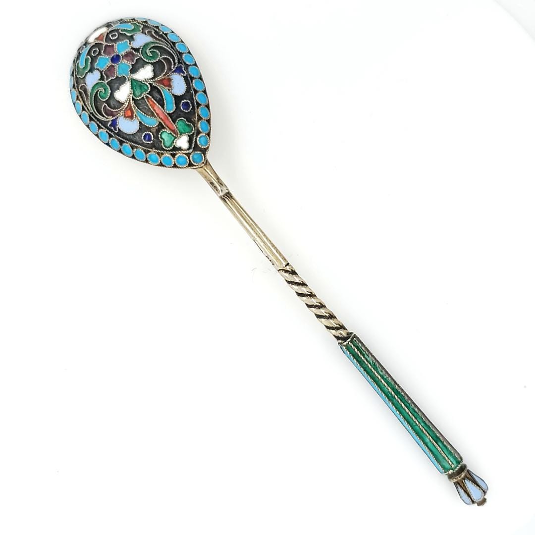 Antique Russia Russian 84 Silver Cloisonné Enamel Spoon - Etsy