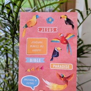 JW Kids Sticker Sheet Tropical Bird Meetings - Etsy