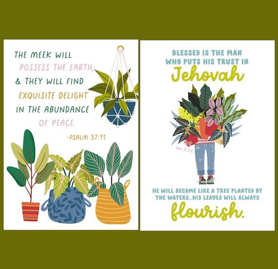 Digital JW Set of 2 Scripture Art Prints Encouragement | Etsy