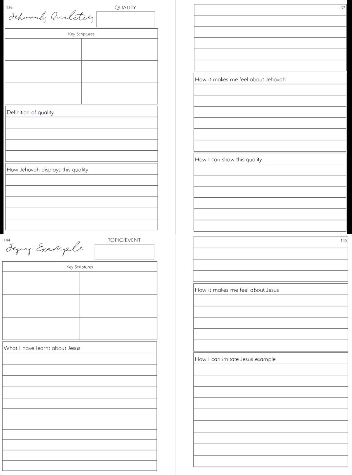 JW Personal Bible Study Journal Paperback 200 Pages | Etsy