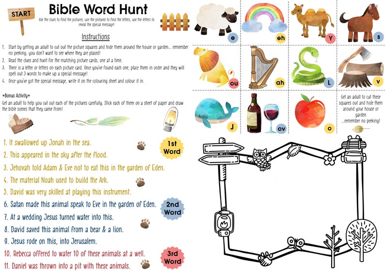 JW Kids Bible Activity Pack Printable Bible Word Hunt Treasure - Etsy