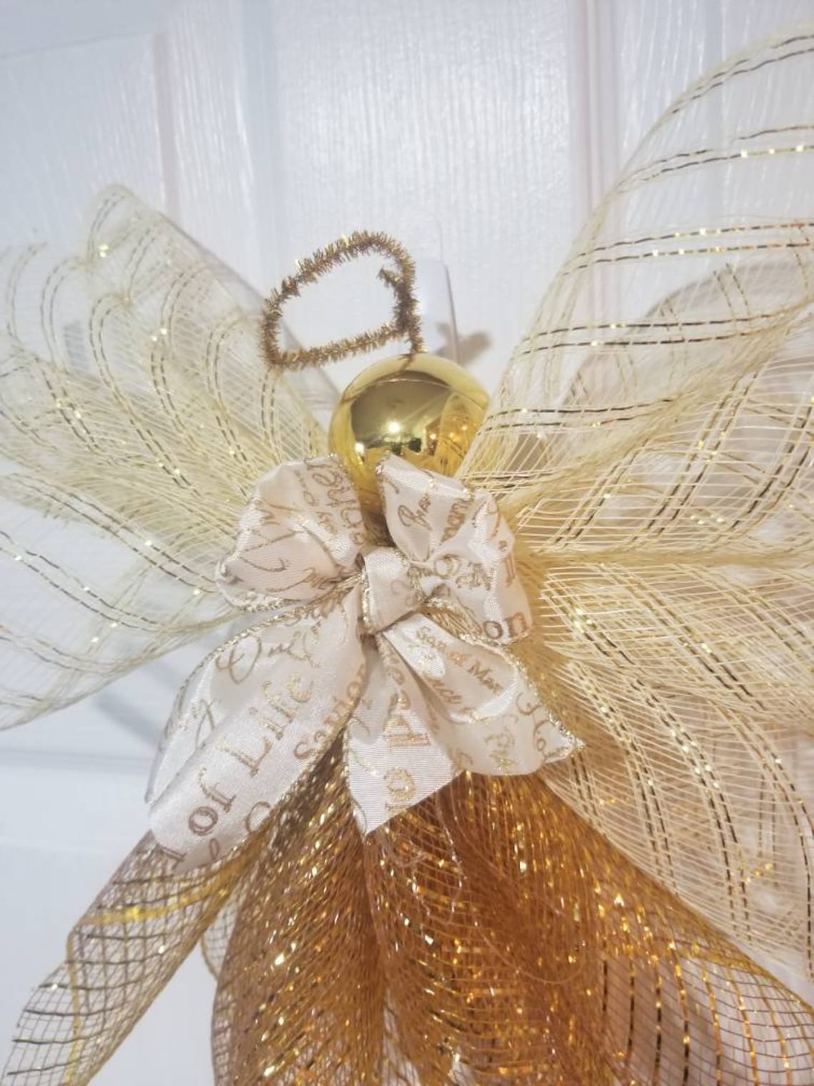 Gold Christmas Angel Gold Deco Mesh Angel Gold Angel Gold - Etsy