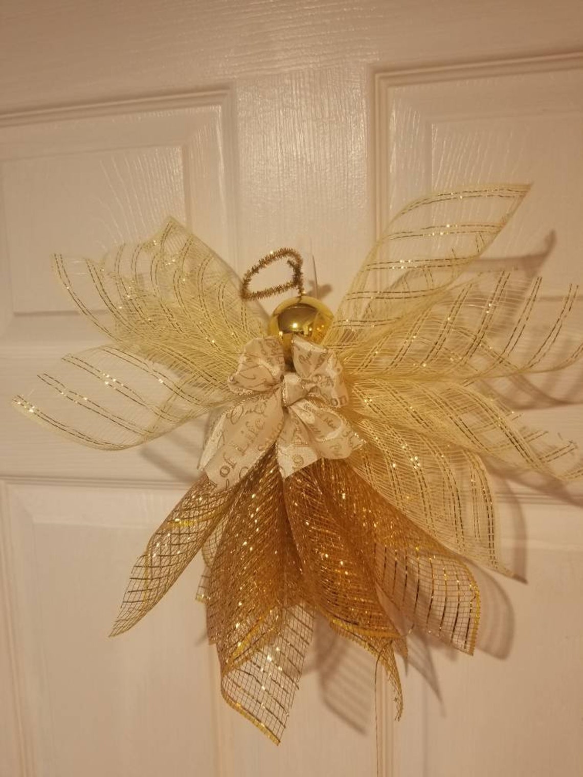 Gold Christmas Angel Gold Deco Mesh Angel Gold Angel Gold | Etsy