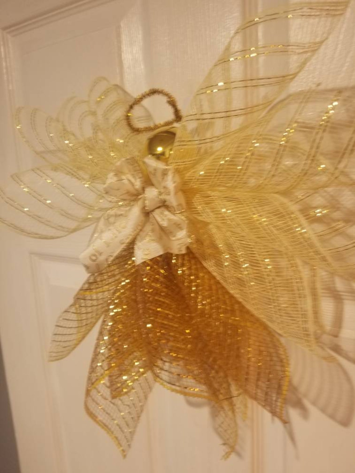 Gold Christmas Angel Gold Deco Mesh Angel Gold Angel Gold | Etsy