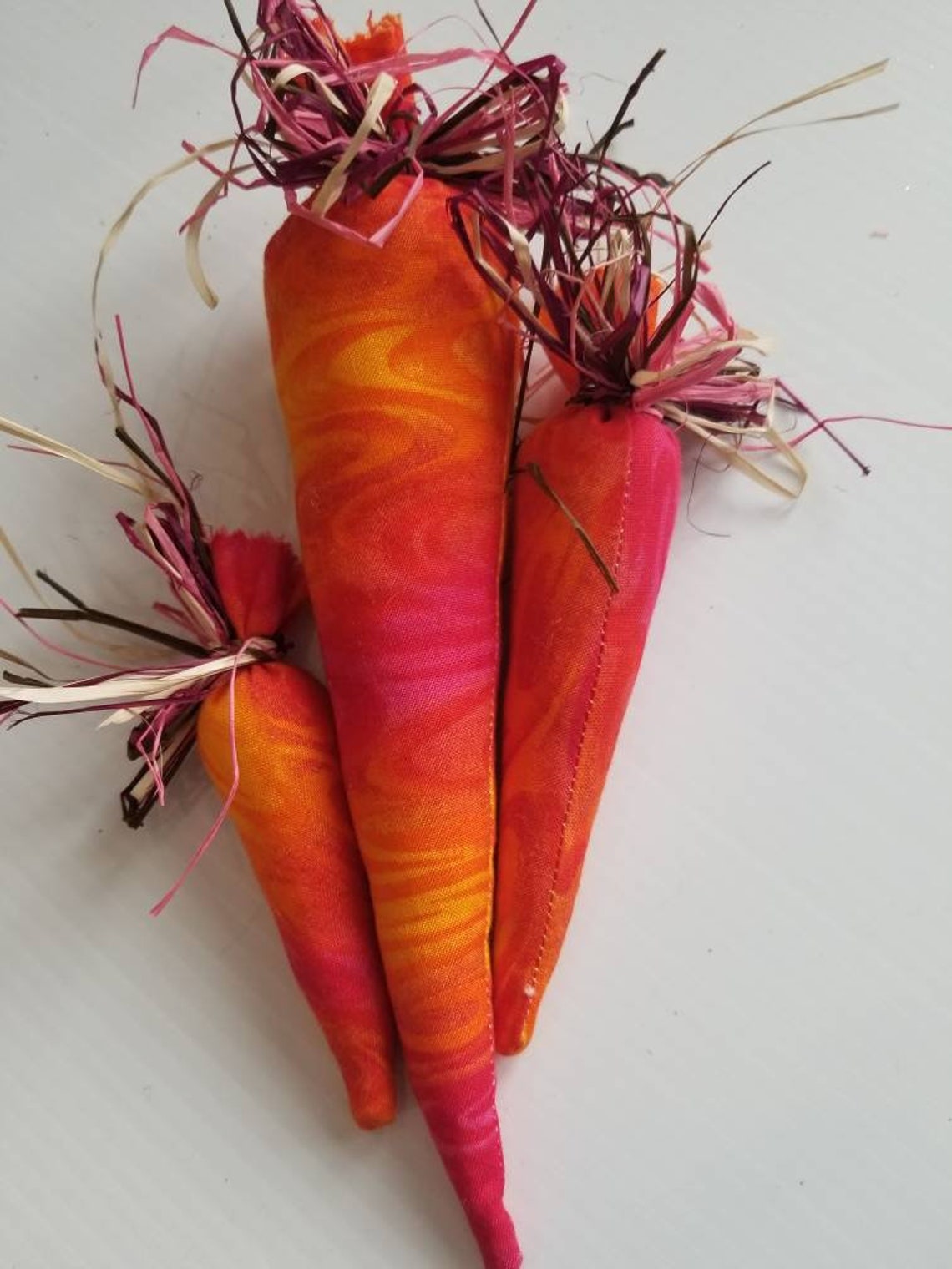 Fabric Carrots Easter Basket Fillers Checked Carrots Easter | Etsy