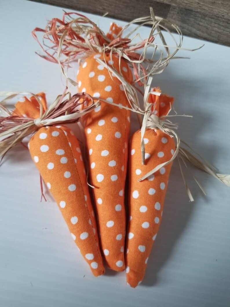 Fabric Carrots Easter Basket Fillers Polka Dot Carrots | Etsy