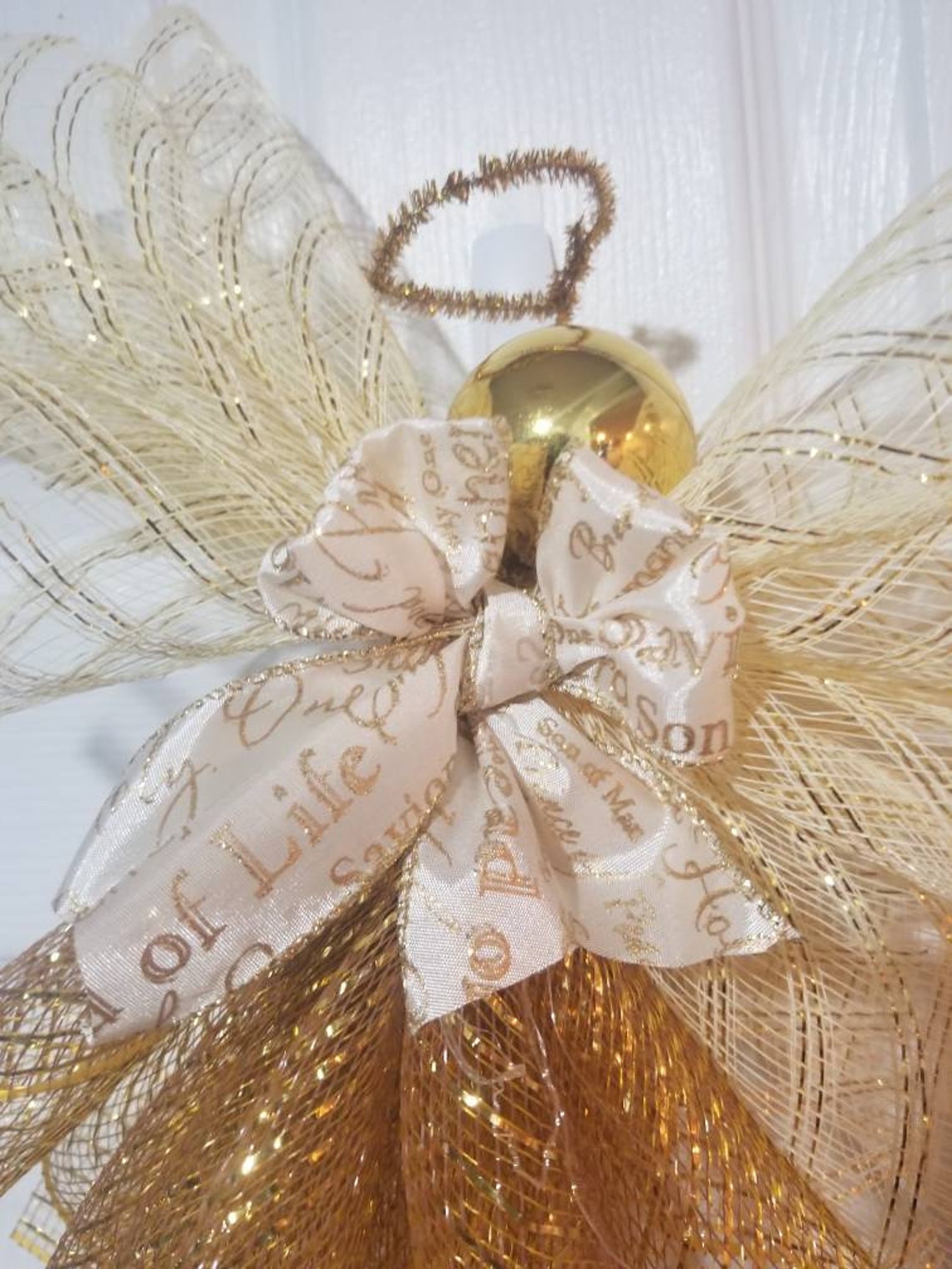 Gold Christmas Angel Gold Deco Mesh Angel Gold Angel Gold - Etsy