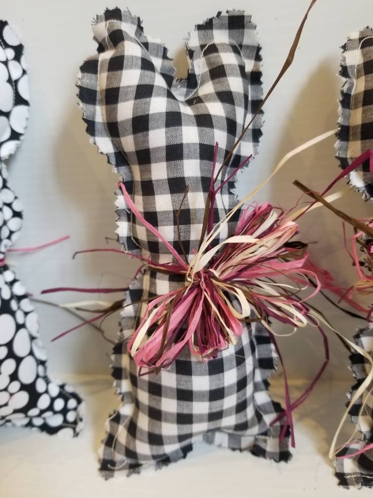 Buffalo Check Bunny Fabric Bunny Buffalo Plaid Bunny Easter - Etsy