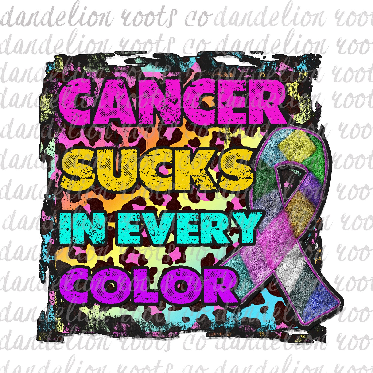 Cancer Sucks in Every Color PNG Digital SUBLIMATION , Vinyl, Digital ...
