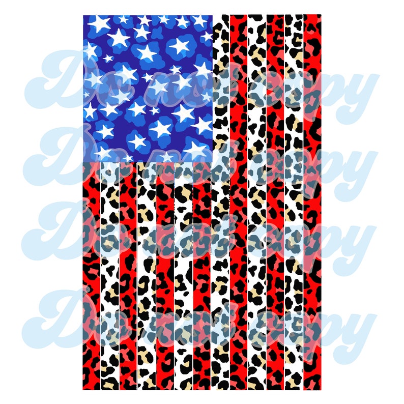 Red White and Blue Leopard Flag Sublimation PNG Digital Download - Etsy