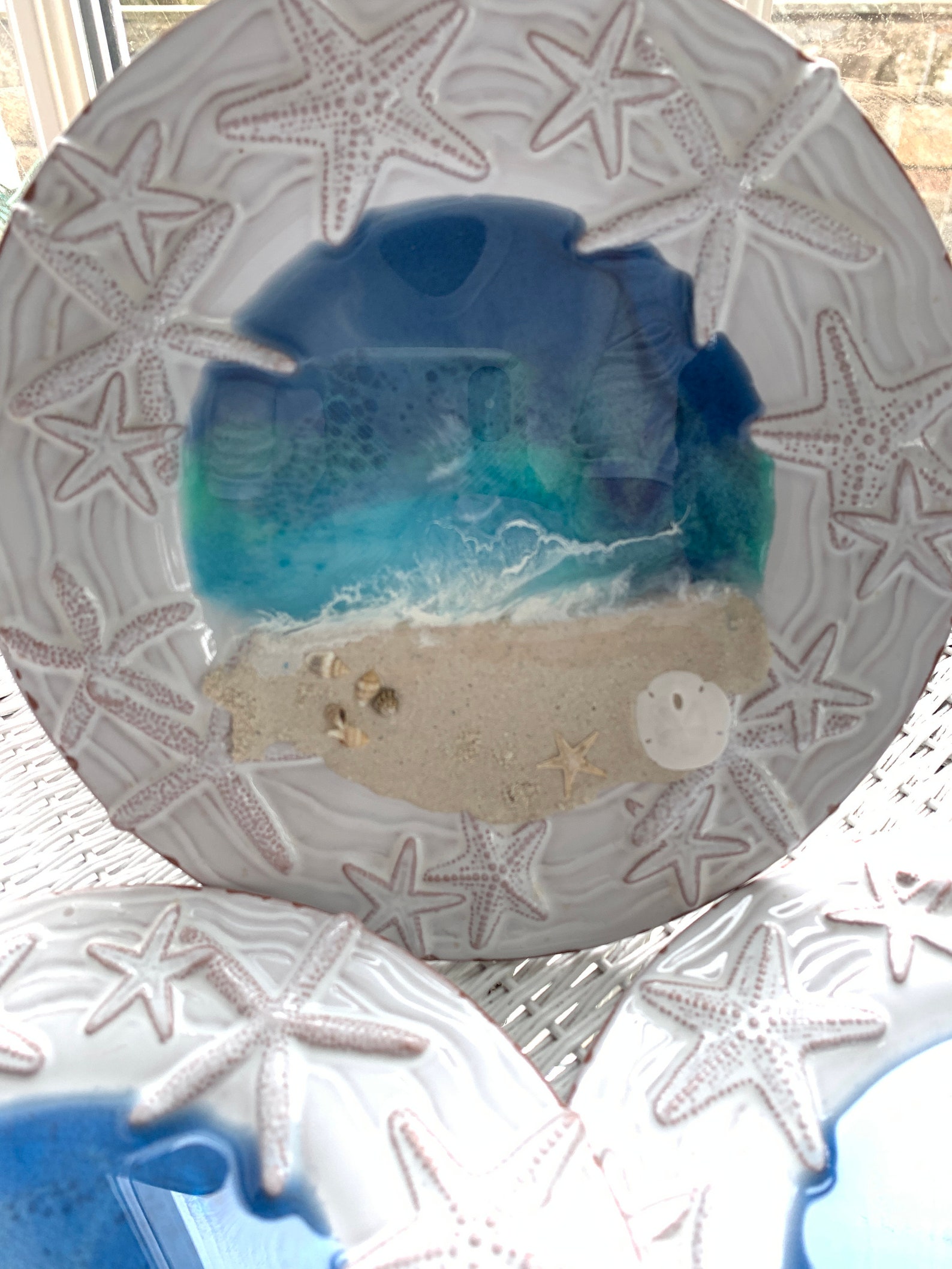 8" Round Beach on A Plate - Etsy