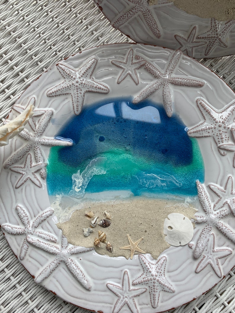 8" Round Beach on A Plate - Etsy
