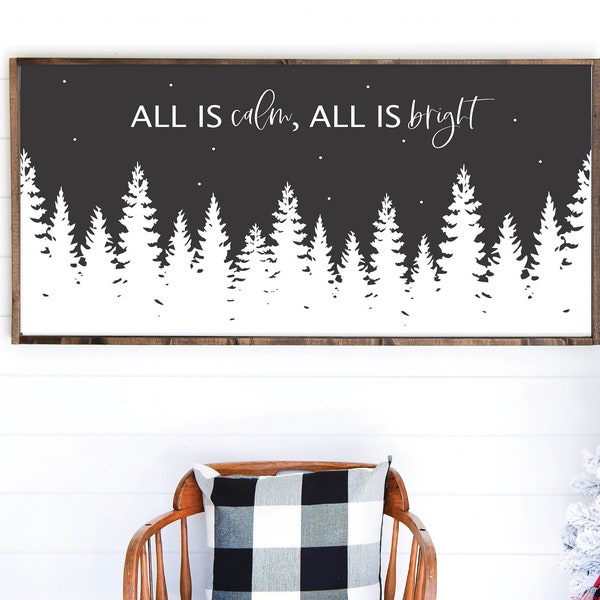All is Calm All is Bright Sign - Etsy