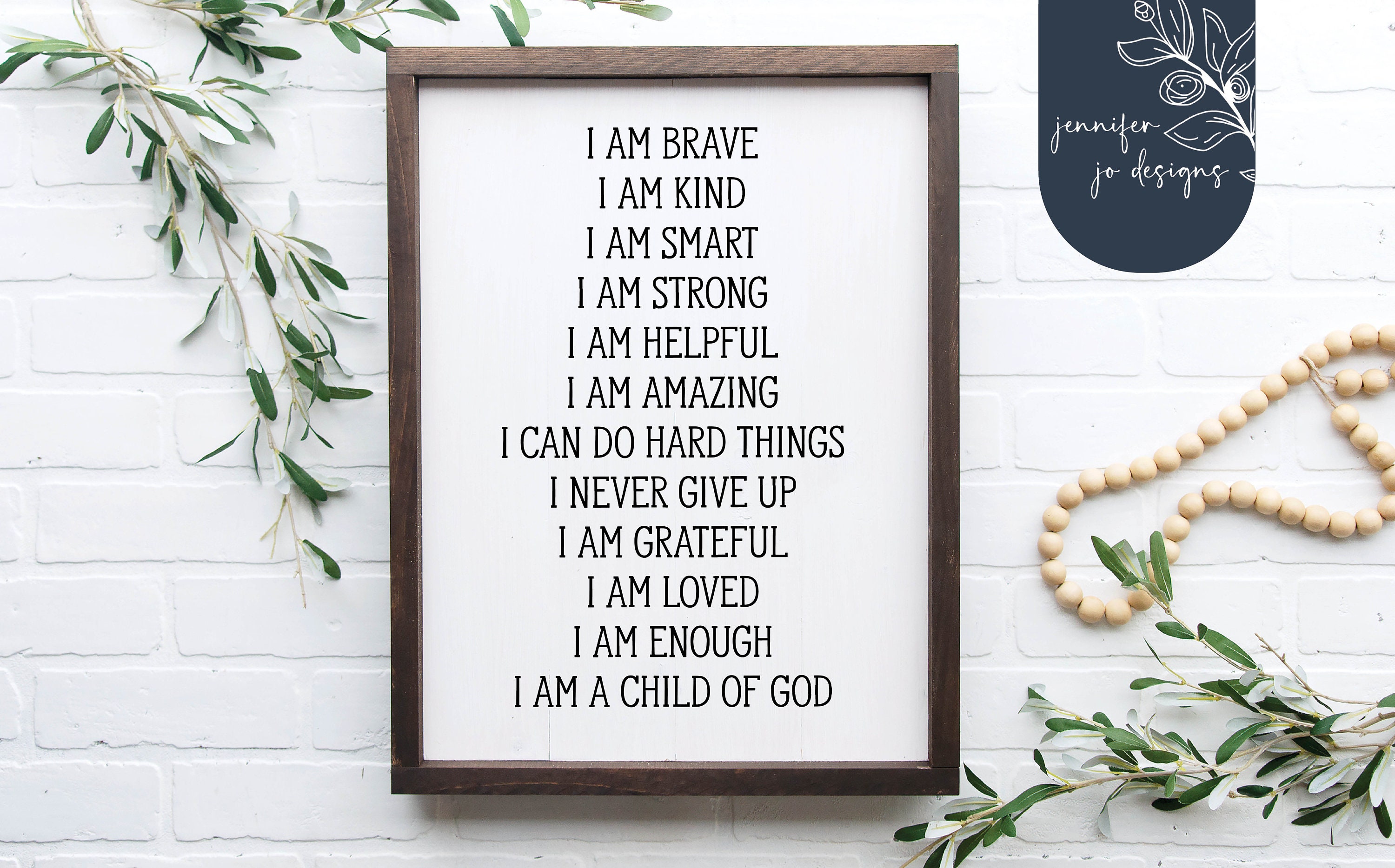 Affirmations Wall Art Svg for Kids | I Am Kind Svg | I Am A Child of ...