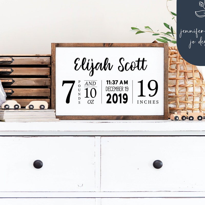 Birth Stats Svg - Etsy