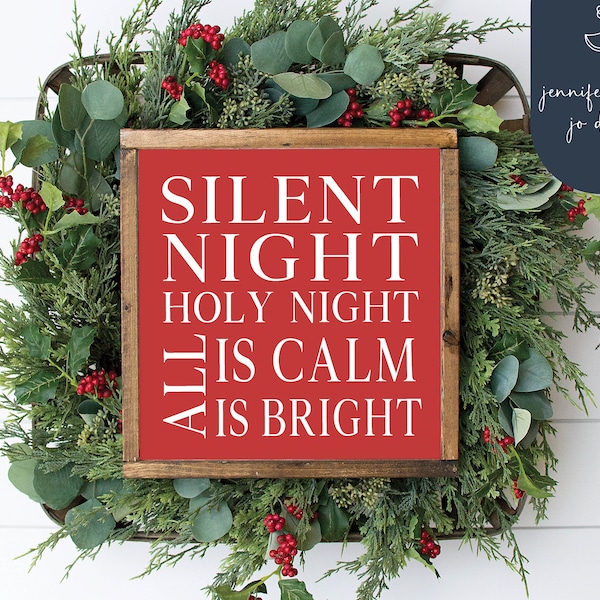 Silent Night Sign - Etsy