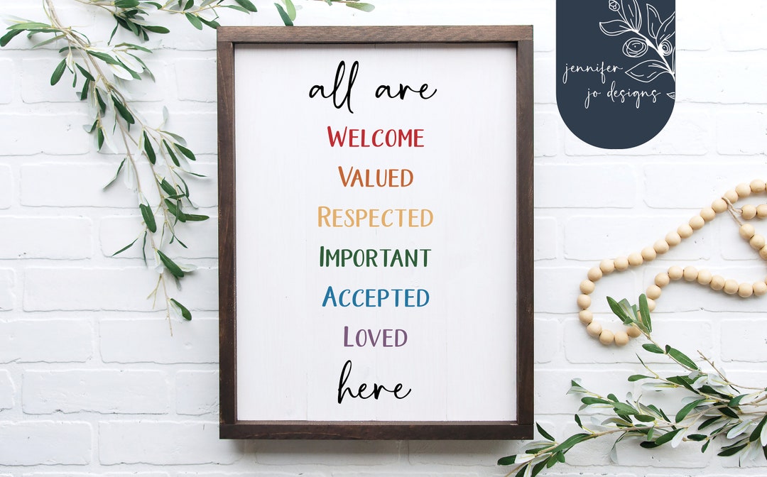 All Are Welcome Here Svg All Are Welcome PNG DXF JPEG Cricut Silhouette ...