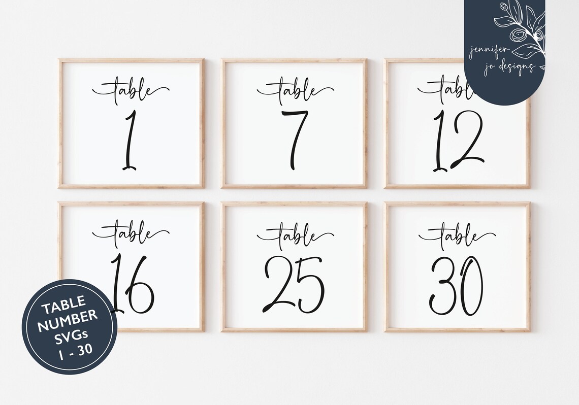 Reception Table Numbers Svg | Rustic Wedding Svg | Wedding Table ...