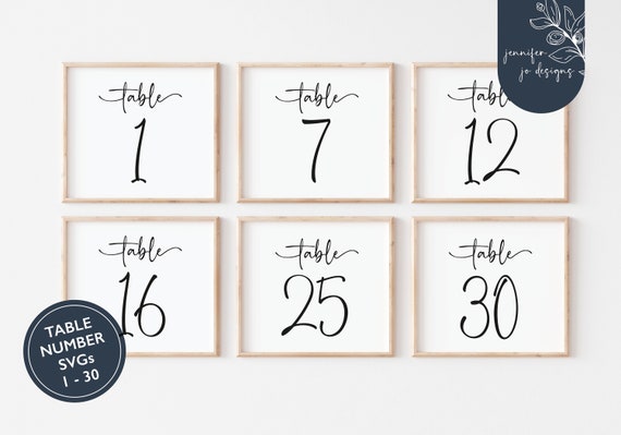 Reception Table Numbers Svg Rustic Wedding Svg Wedding - Etsy