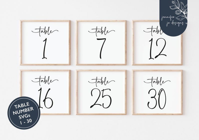 Reception Table Numbers Svg | Rustic Wedding Svg | Wedding Table ...