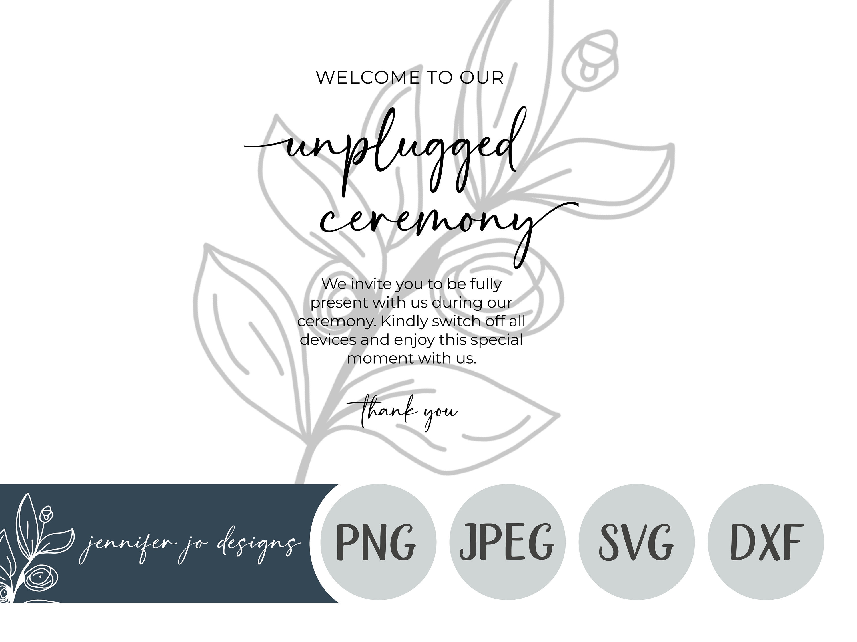 Unplugged Ceremony Svg | Unplugged Ceremony Printable | Mr Mrs Est 2022 ...