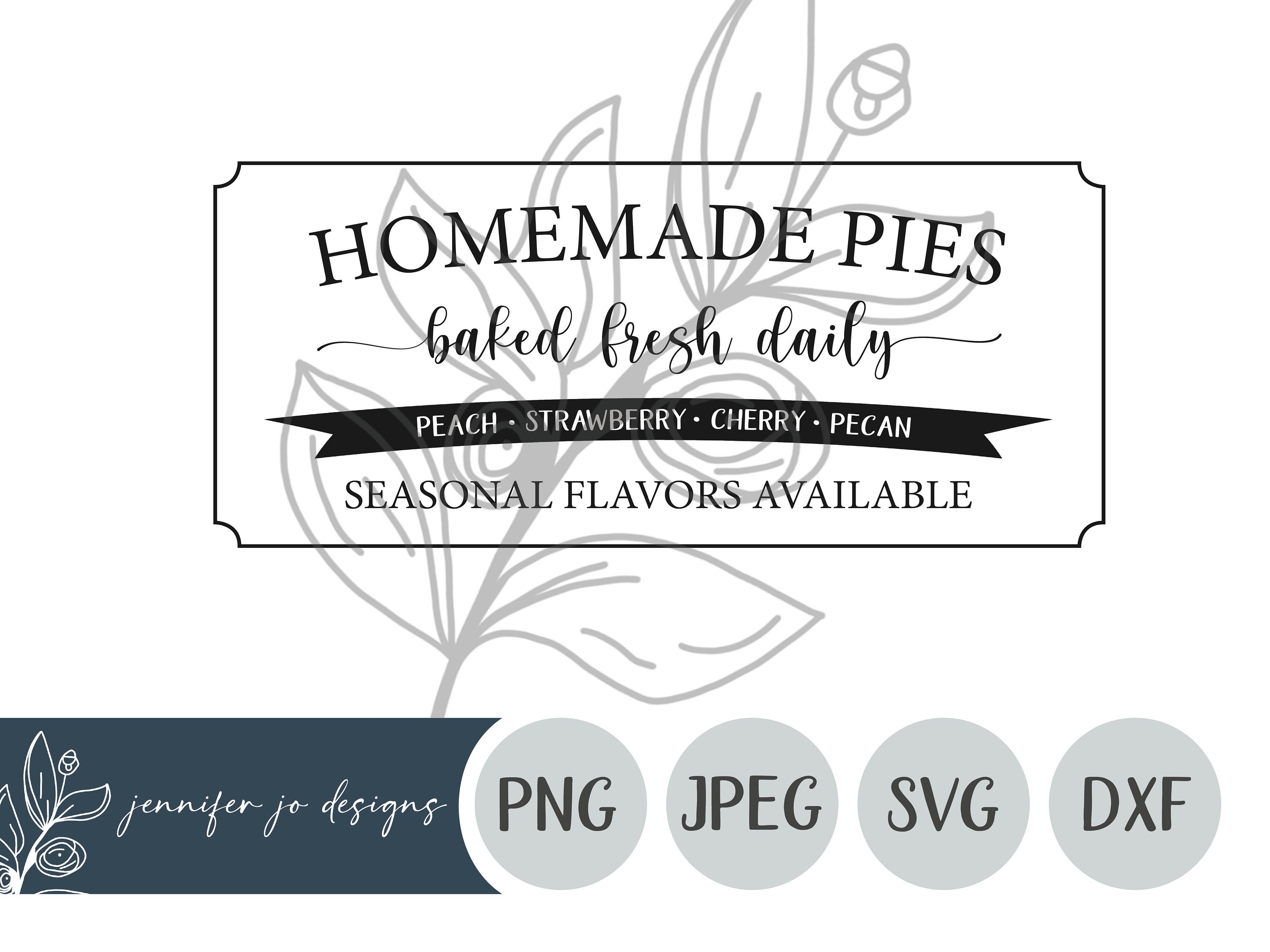 Homemade Pies Svg Kitchen Sign Fresh Baked Daily Cutting | Etsy