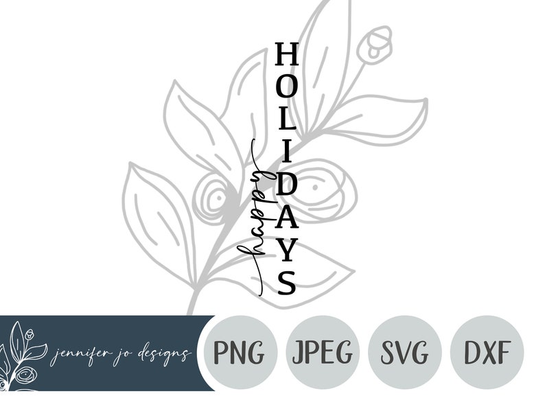 Happy Holidays Svg | Happy Holidays Porch Sign Svg | Vertical Sign Svg ...