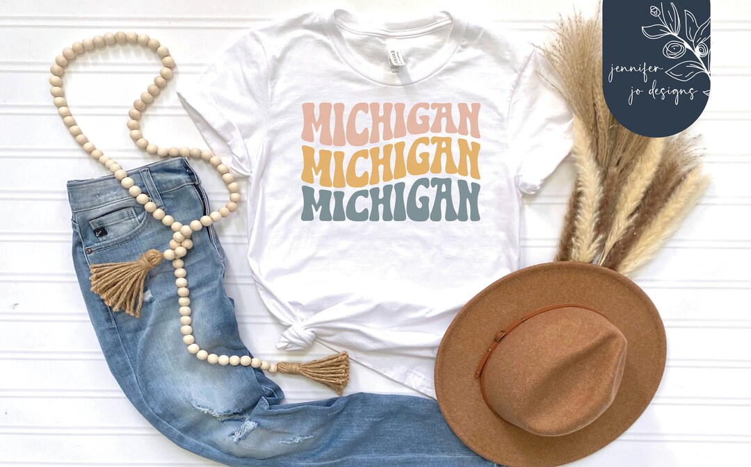 Michigan Wavy Retro SVG | Michigan Shirt Svg | Love Michigan Svg ...