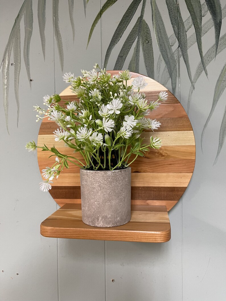 12 Inch Round Floating Shelf Floating Wall Shelf Plant - Etsy