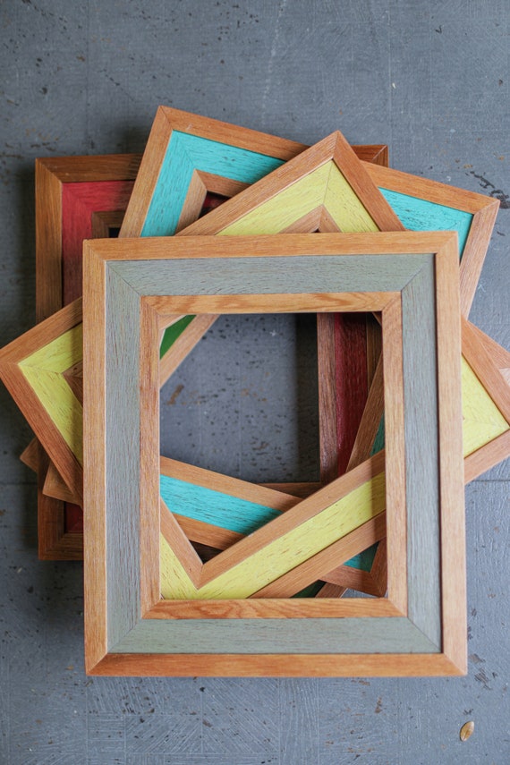 Striking Rustic Two Tiered Frame with Wooden Matting rustic | Etsy