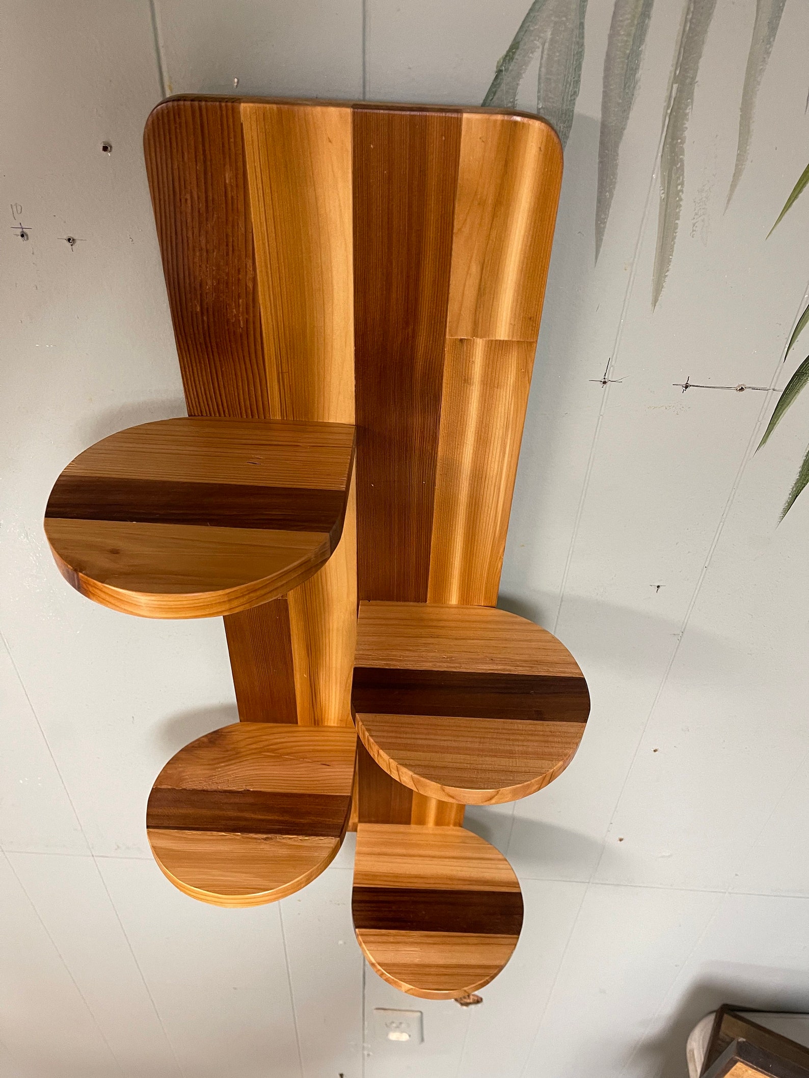 4 Tier Wall Shelf, Reclaimed Wood, Floating Wall Shelf, Round Shelves ...