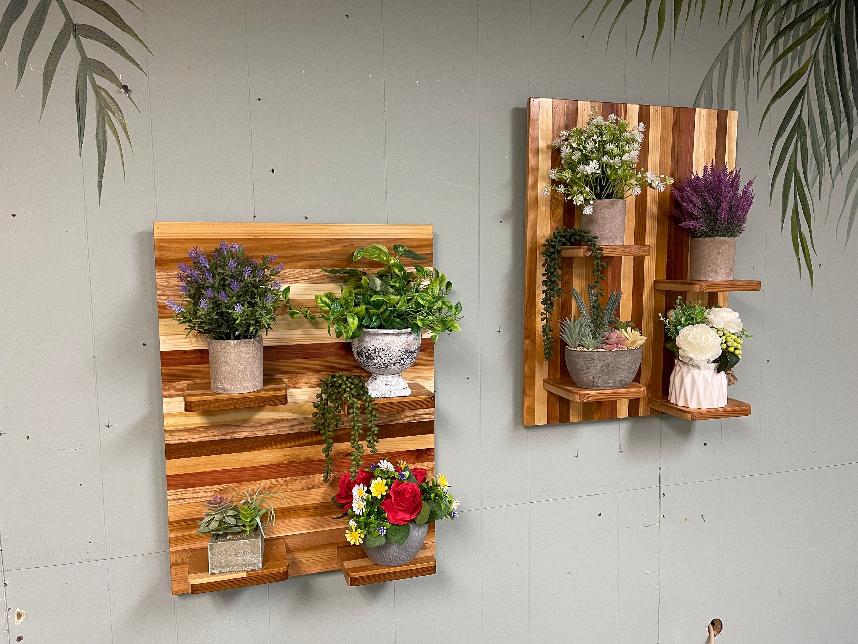 Floating Wall Plant Shelf With 4 Shelves 1 Inch Slats - Etsy