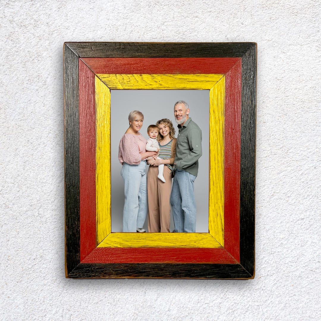 Tri-color Border Rustic Wood Photo Frame, Rustic Decor, Family Gifts ...